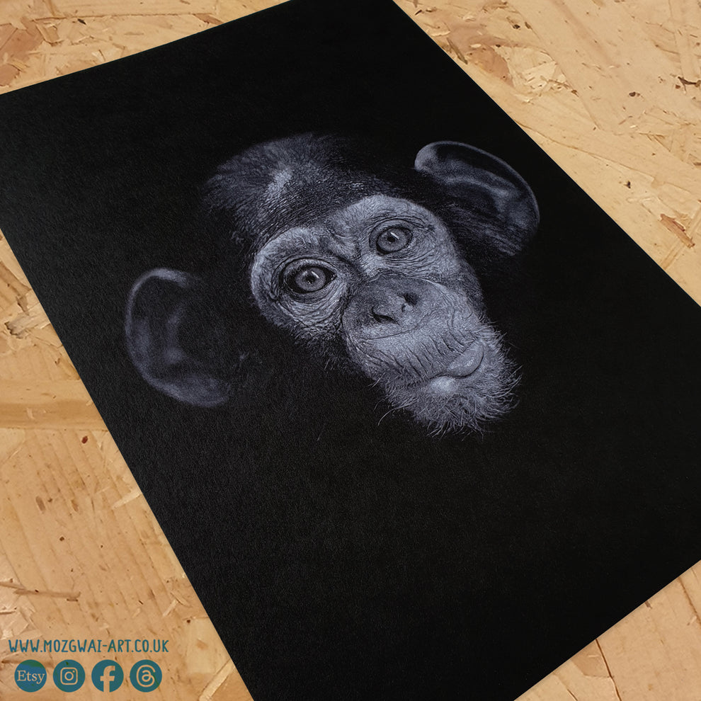 Monkey Portrait Art Print – Mozgwai Art