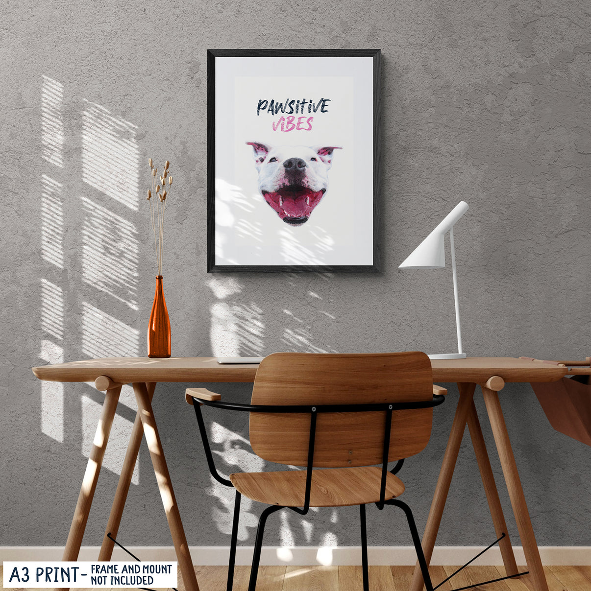 Pawsitive Vibes Staffie Art Print – Mozgwai Art