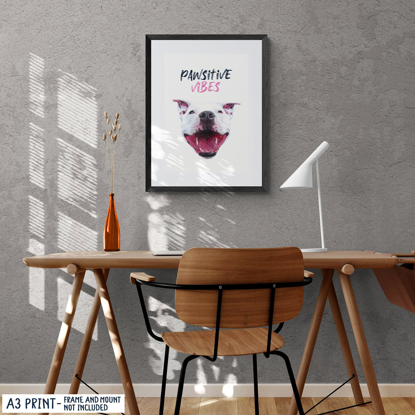 Pawsitive Vibes Staffie Art Print – Mozgwai Art